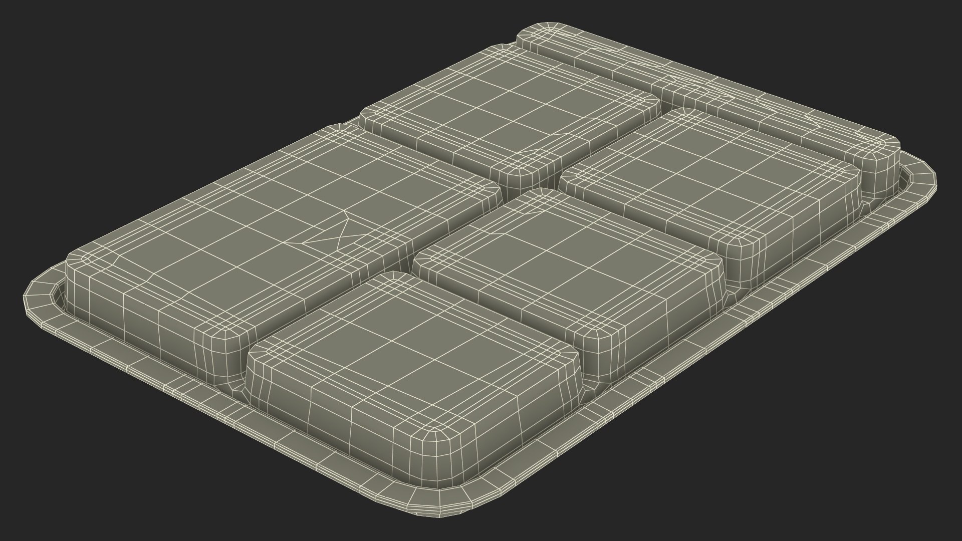 Compartment Meal Tray Red 3D Model - TurboSquid 2208838