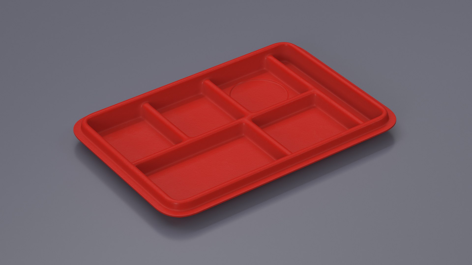 Compartment Meal Tray Red 3D Model - TurboSquid 2208838