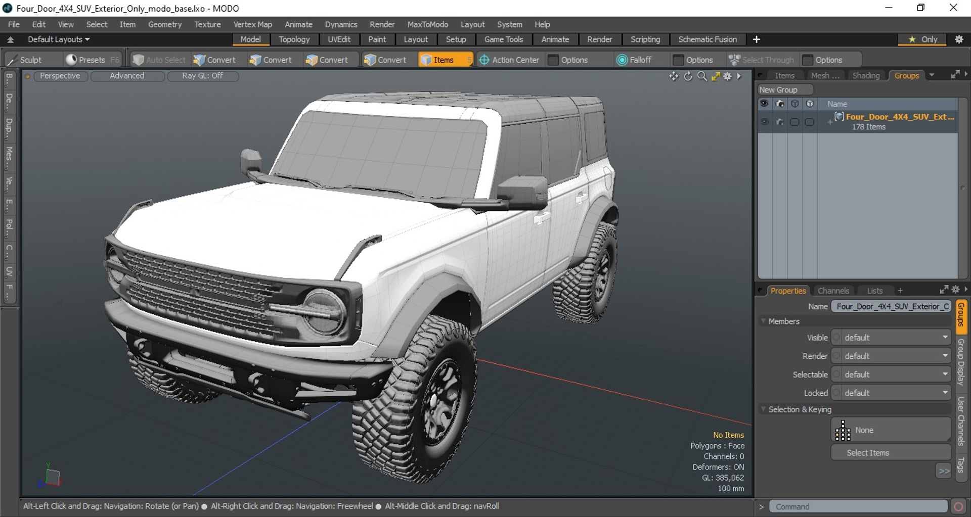 Four Door 4X4 SUV Exterior Only 3D model - TurboSquid 1767491