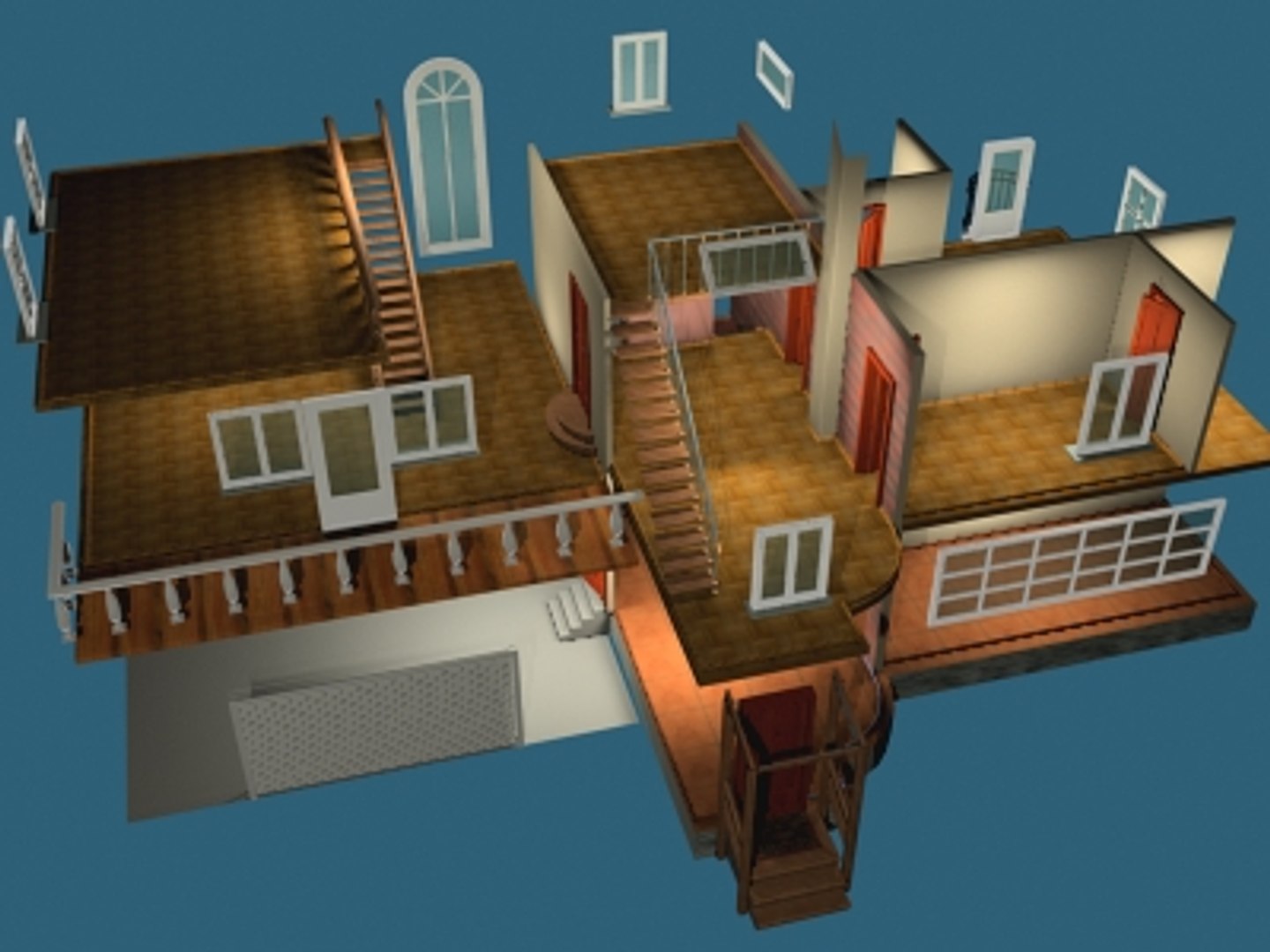 3d cottage rooms area
