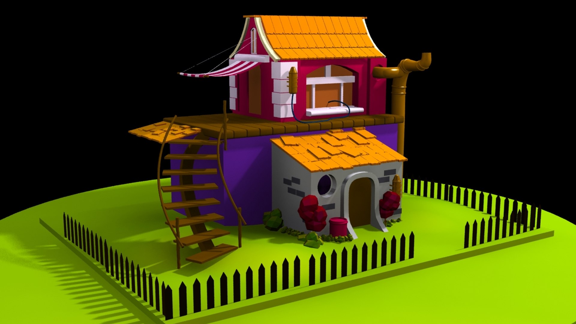 Cartoon House 3D Model - TurboSquid 1426423