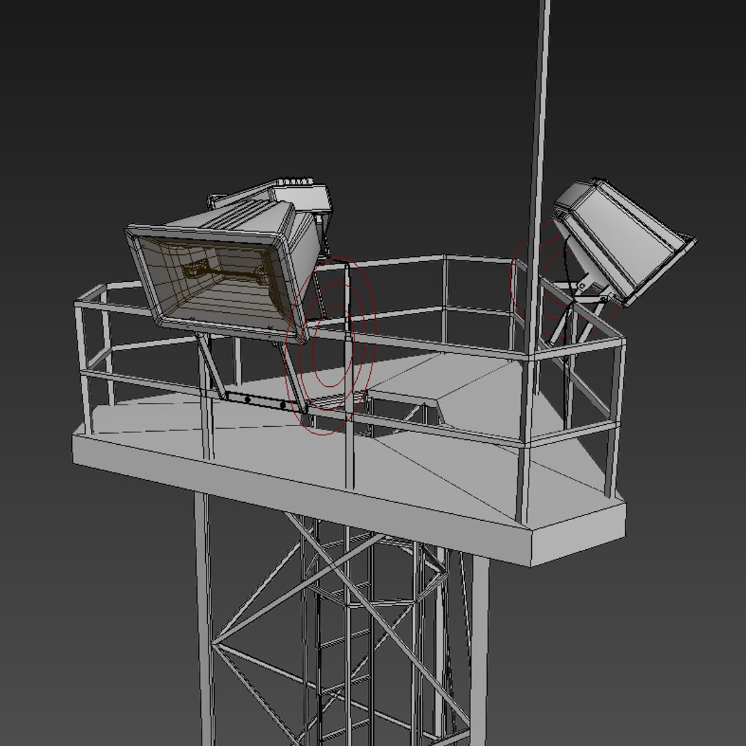 3d Model Spotlight Tower