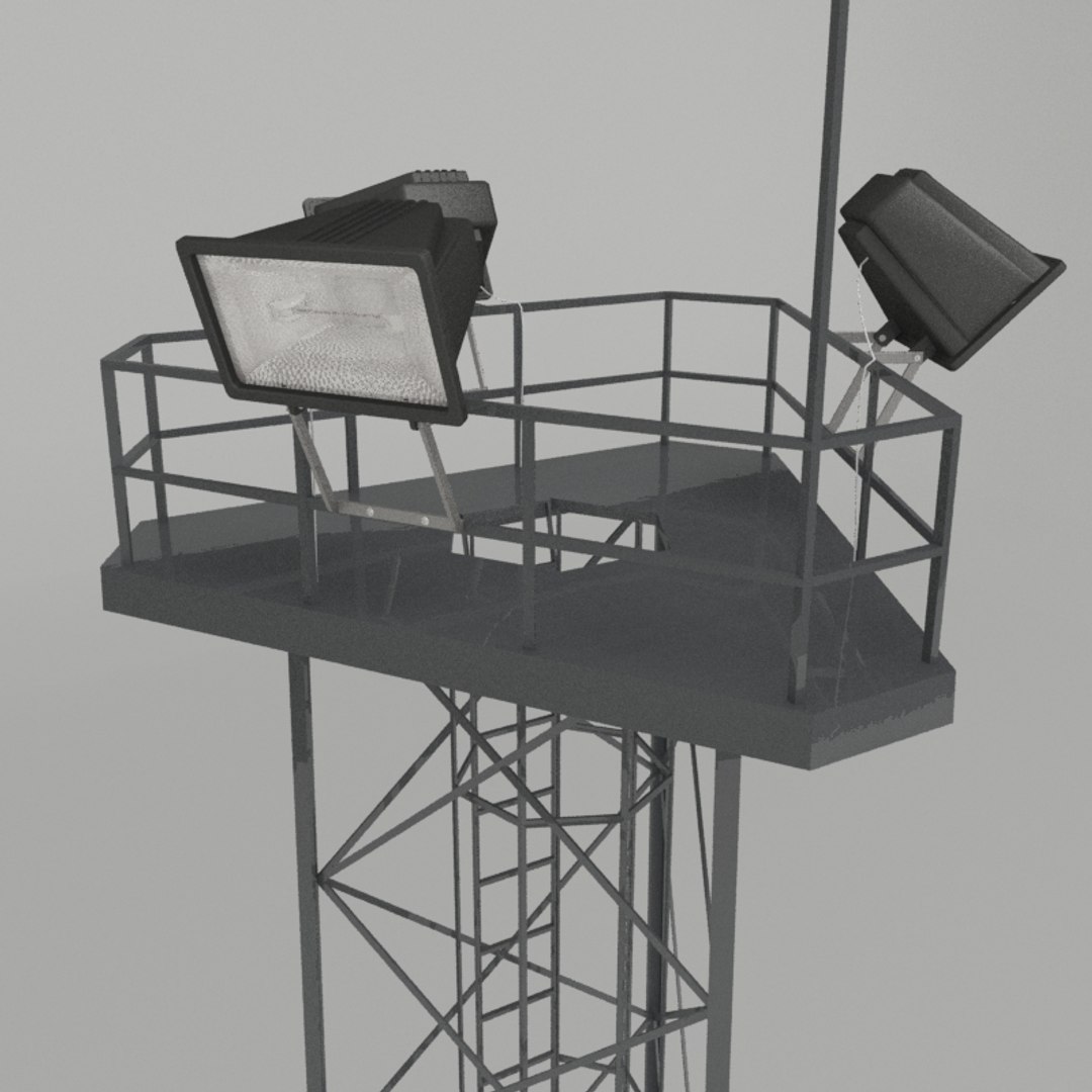3d Model Spotlight Tower