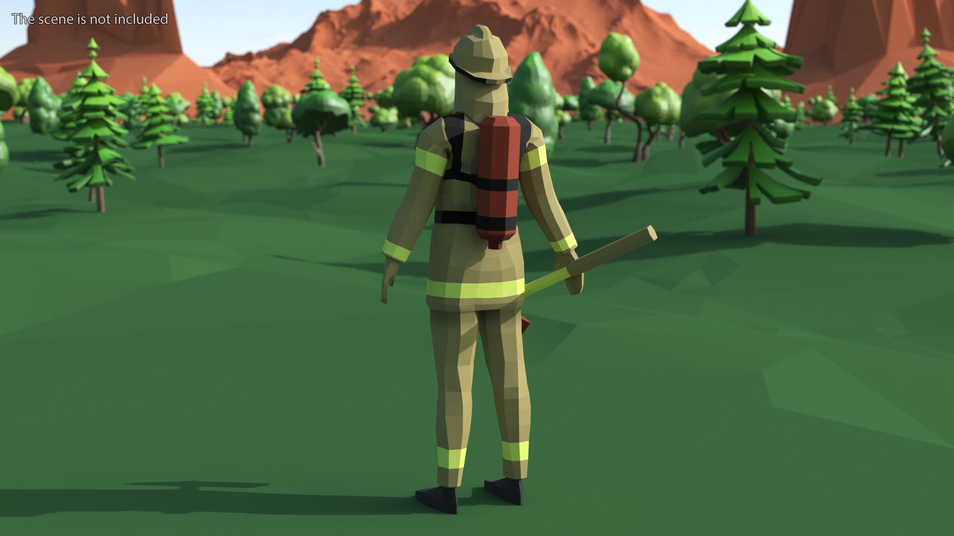 Low Poly Firefighter 3D model - TurboSquid 2183271