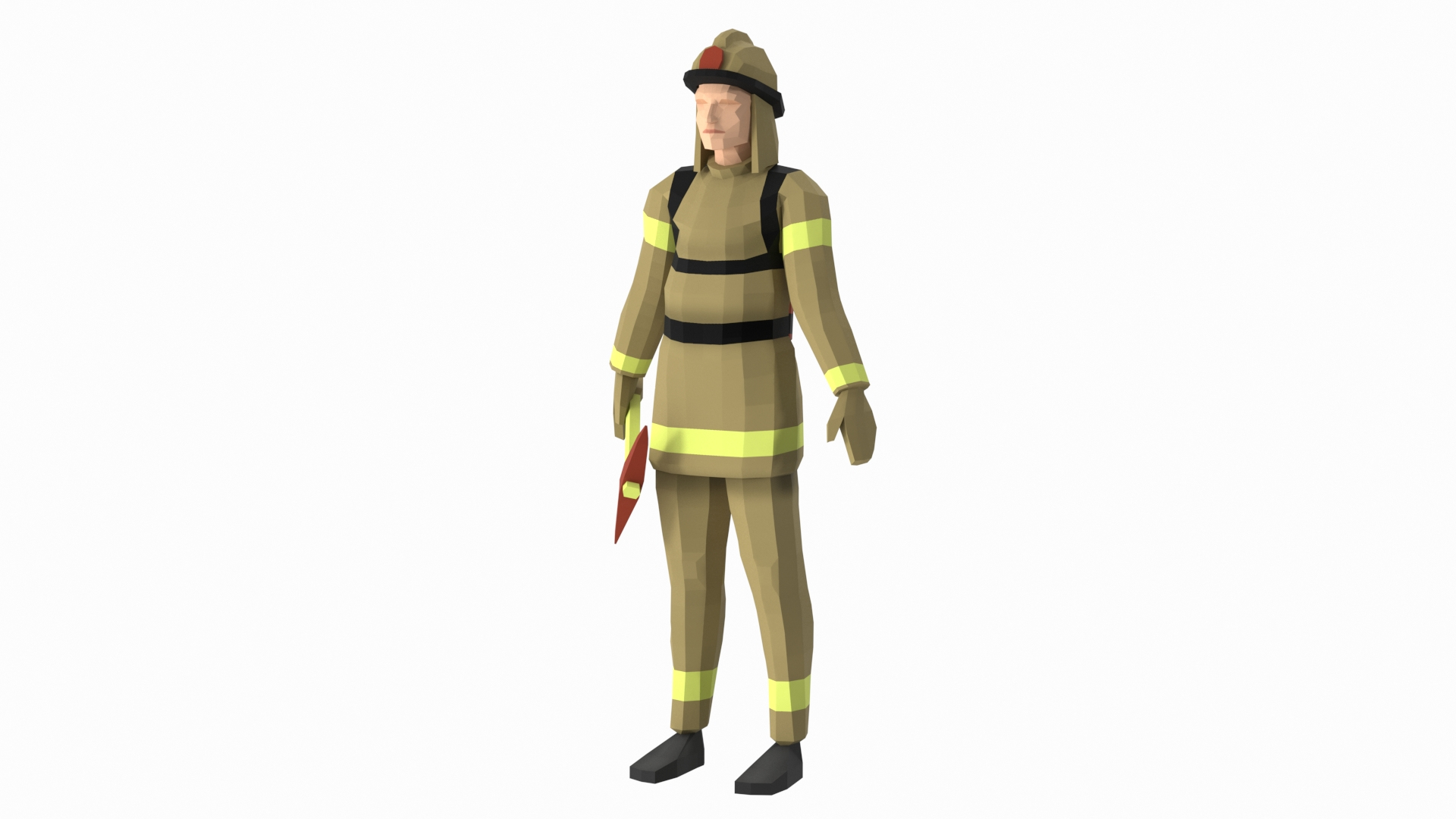 Low Poly Firefighter 3D model - TurboSquid 2183271