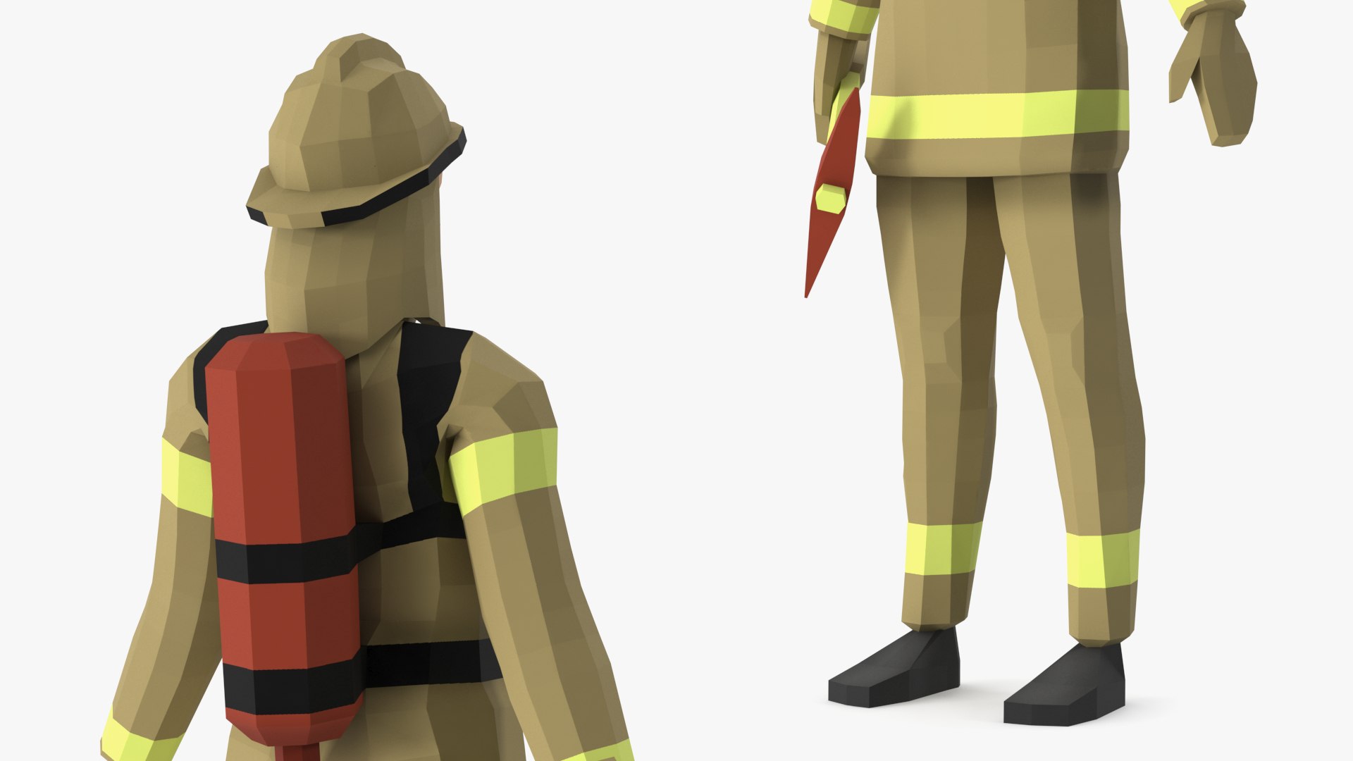 Low Poly Firefighter 3D model - TurboSquid 2183271