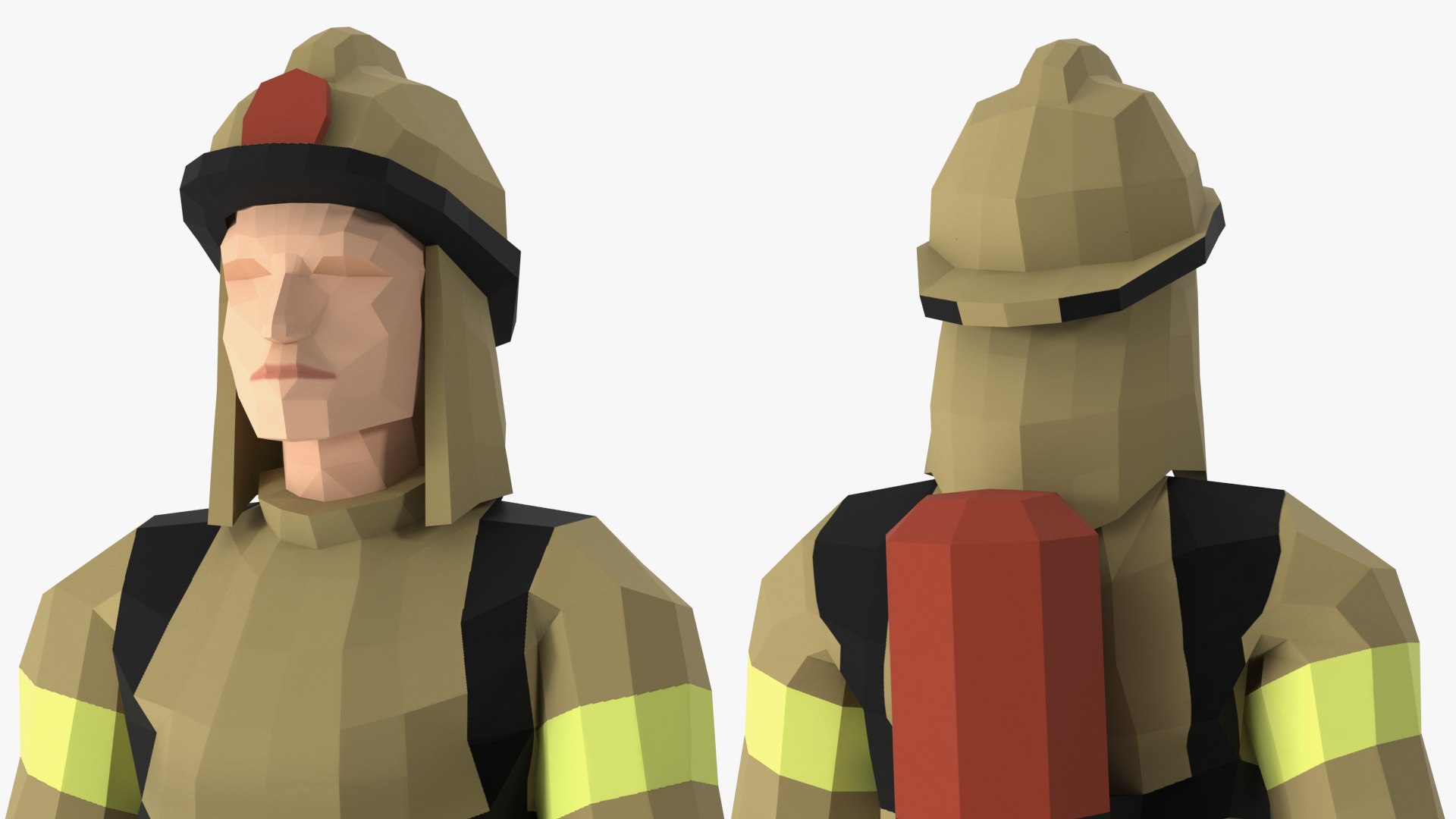 Low Poly Firefighter 3D model - TurboSquid 2183271