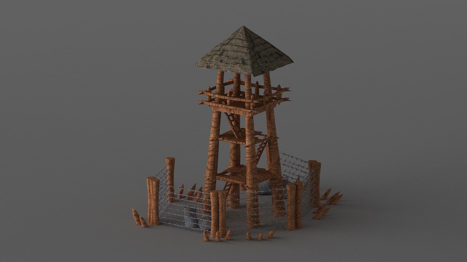 Guard Tower War Camp Military Pow Bunker Look Out Post 3D Model ...