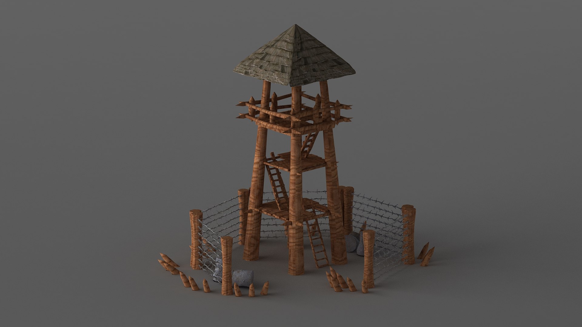 Guard Tower War Camp Military Pow Bunker Look Out Post 3D Model ...