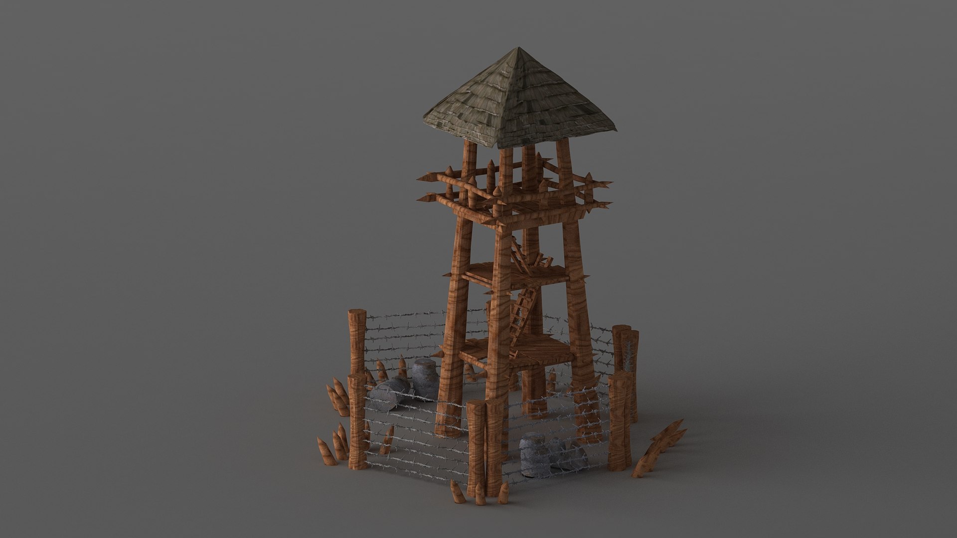 Guard Tower War Camp Military Pow Bunker Look Out Post 3D Model ...