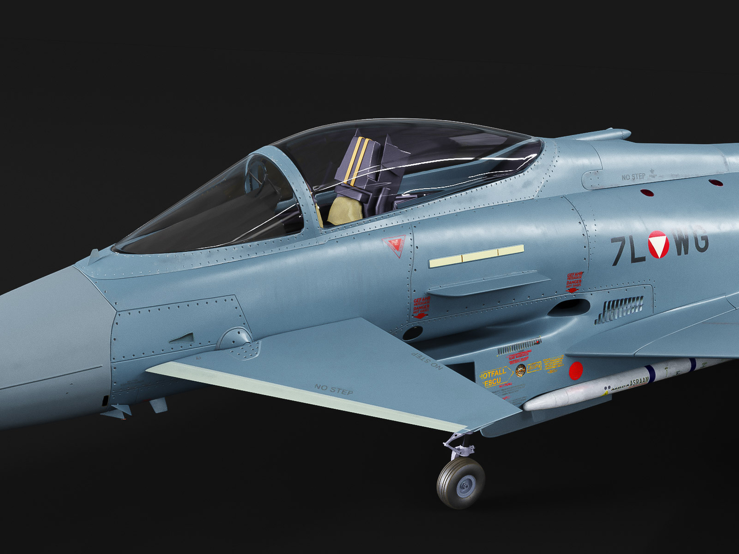 Eurofighter typhoon fighter rigged 3D model - TurboSquid 1305234