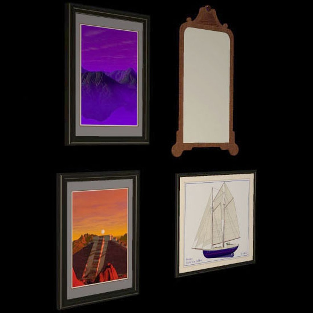 3am Picture Framed Wall Mirror 3d Model