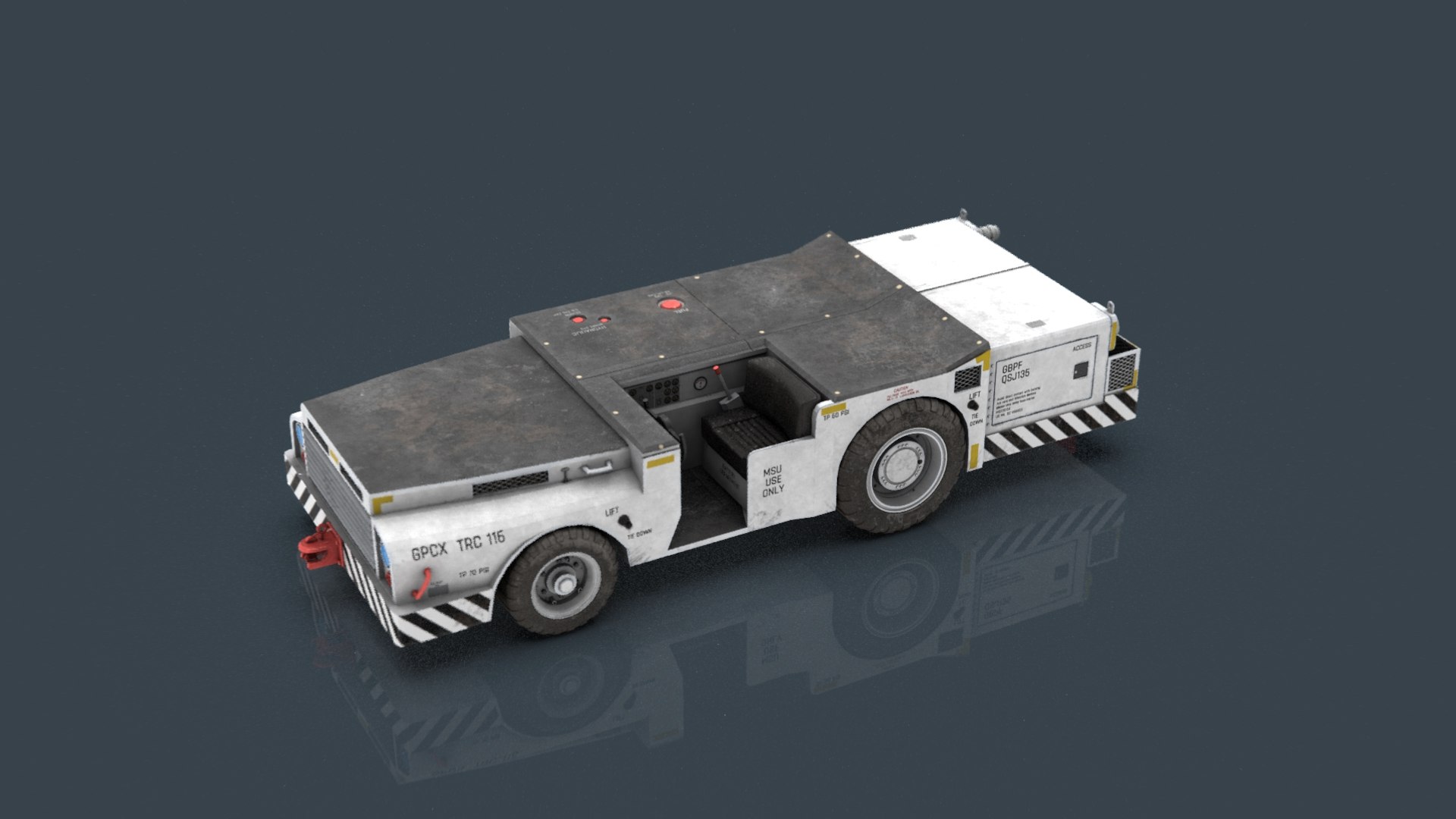 US ARMY Fight Deck Carrier Tractor White 3D model - TurboSquid 1794688