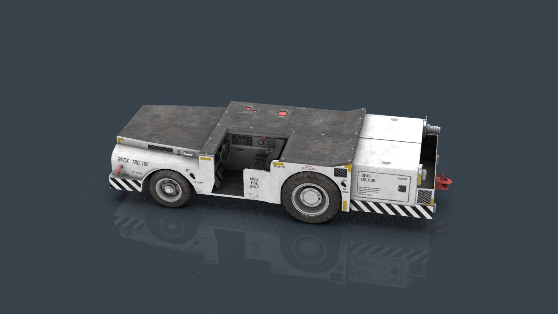 US ARMY Fight Deck Carrier Tractor White 3D model - TurboSquid 1794688