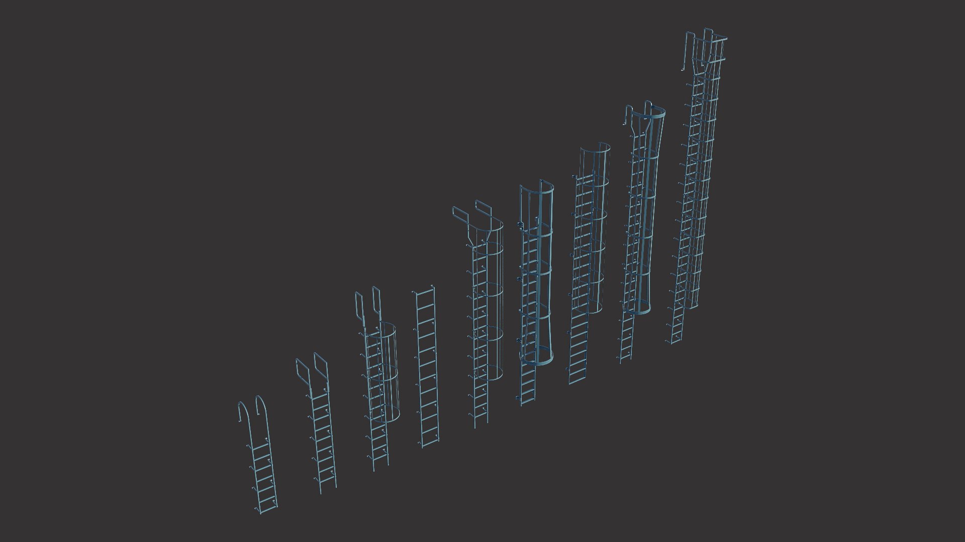 3D Ladders Model Pack - TurboSquid 1796125