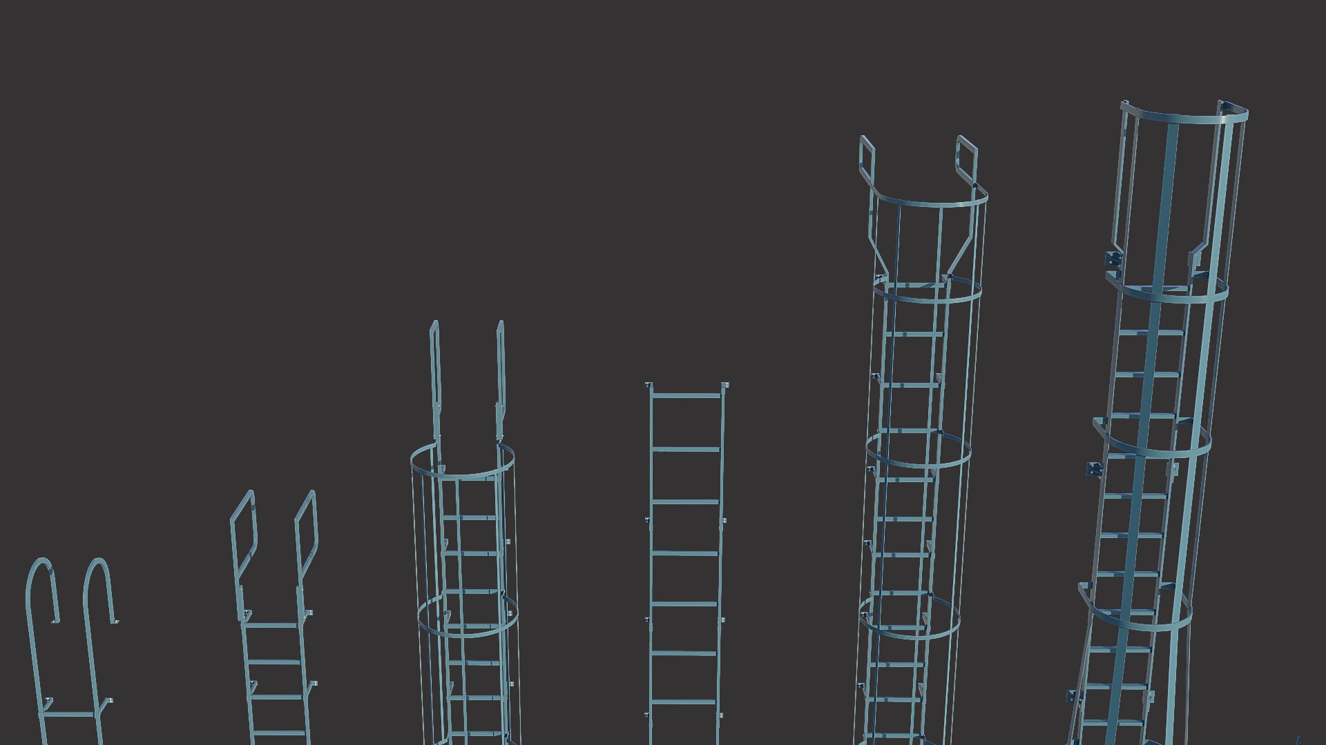 3D Ladders Model Pack - TurboSquid 1796125