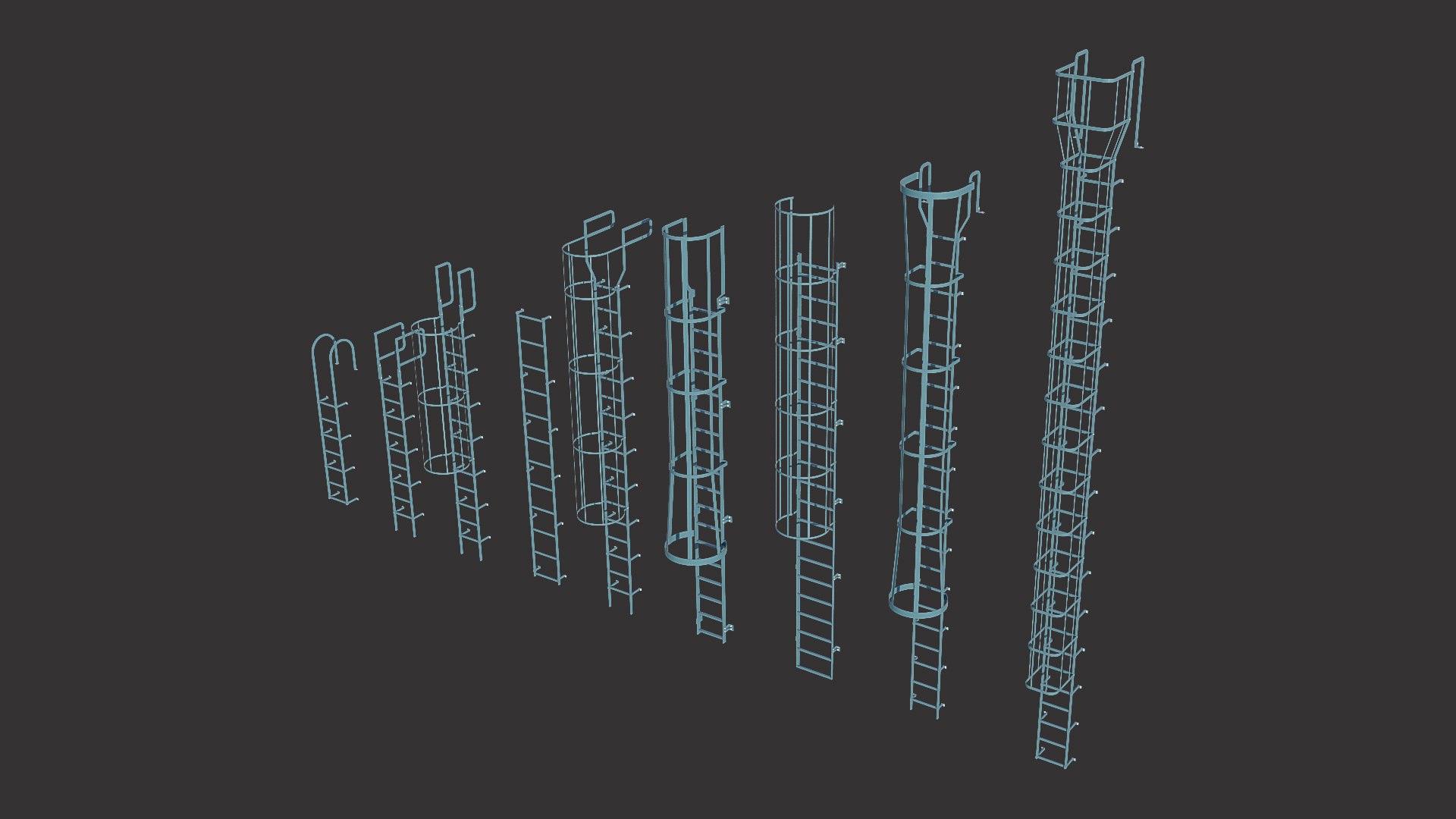 3D Ladders Model Pack - TurboSquid 1796125
