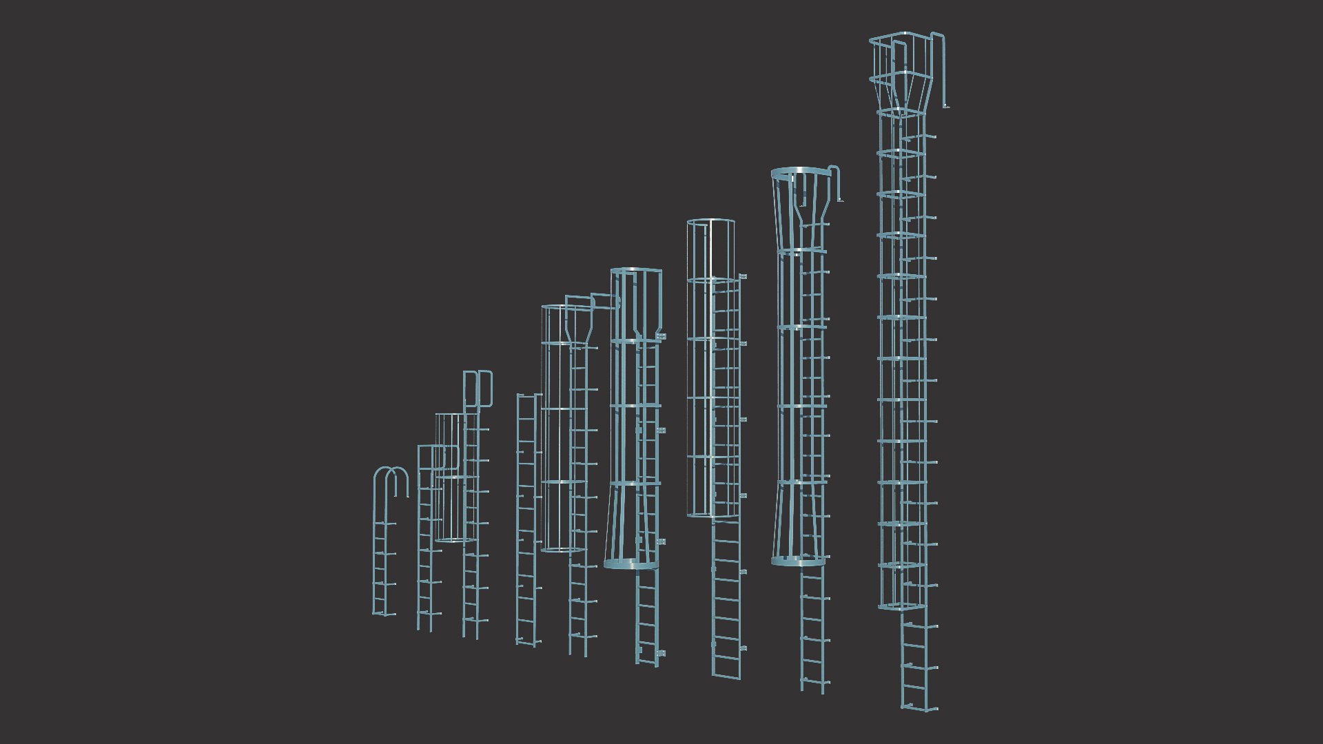 3D Ladders Model Pack - TurboSquid 1796125