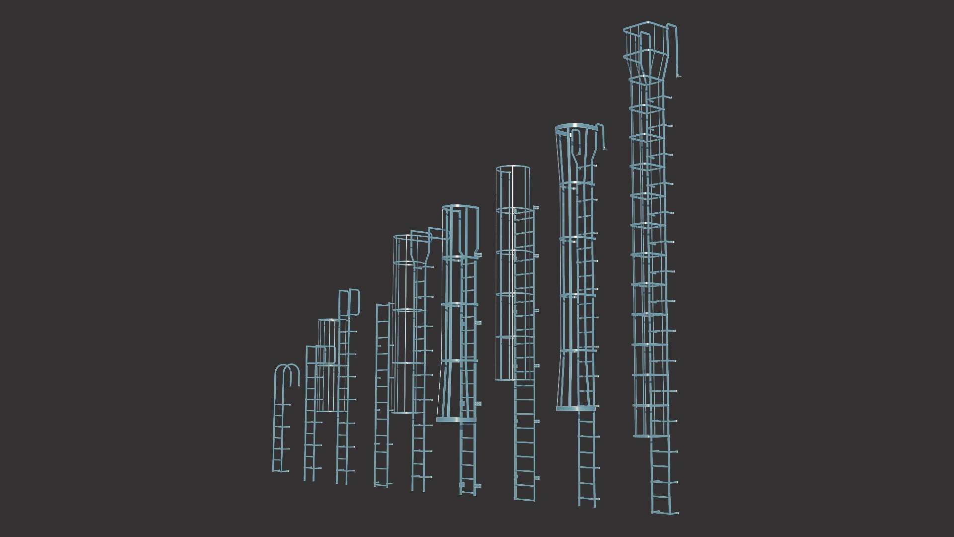 3D Ladders Model Pack - TurboSquid 1796125