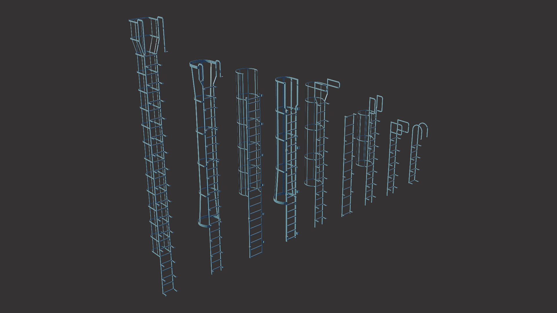 3D Ladders Model Pack - TurboSquid 1796125