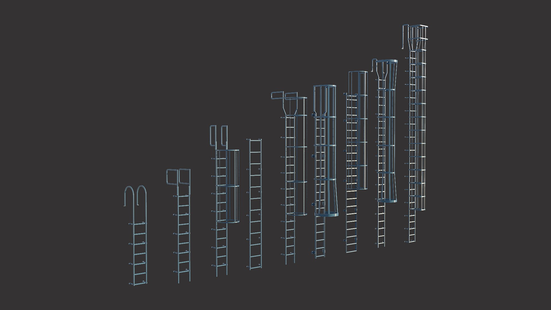 3D Ladders Model Pack - TurboSquid 1796125