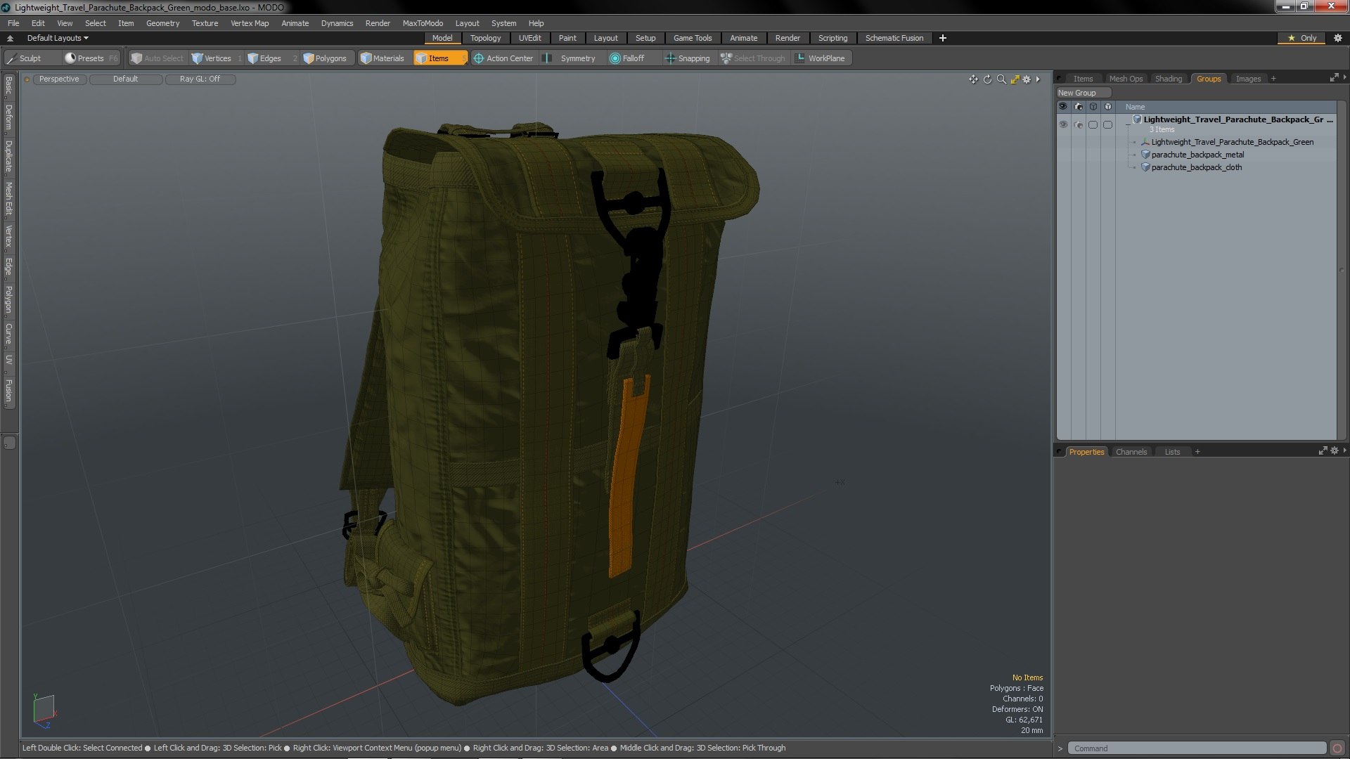 Lightweight Travel Parachute Backpack Green 3D model - TurboSquid 2084426