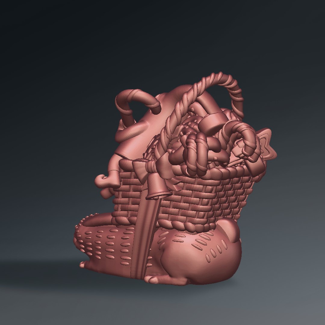 3D printed Funny Christmas elf with bunny and gifts 3D model ...