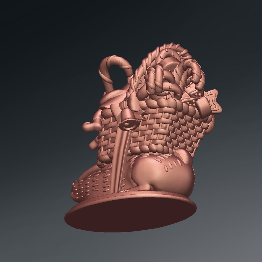 3D printed Funny Christmas elf with bunny and gifts 3D model ...