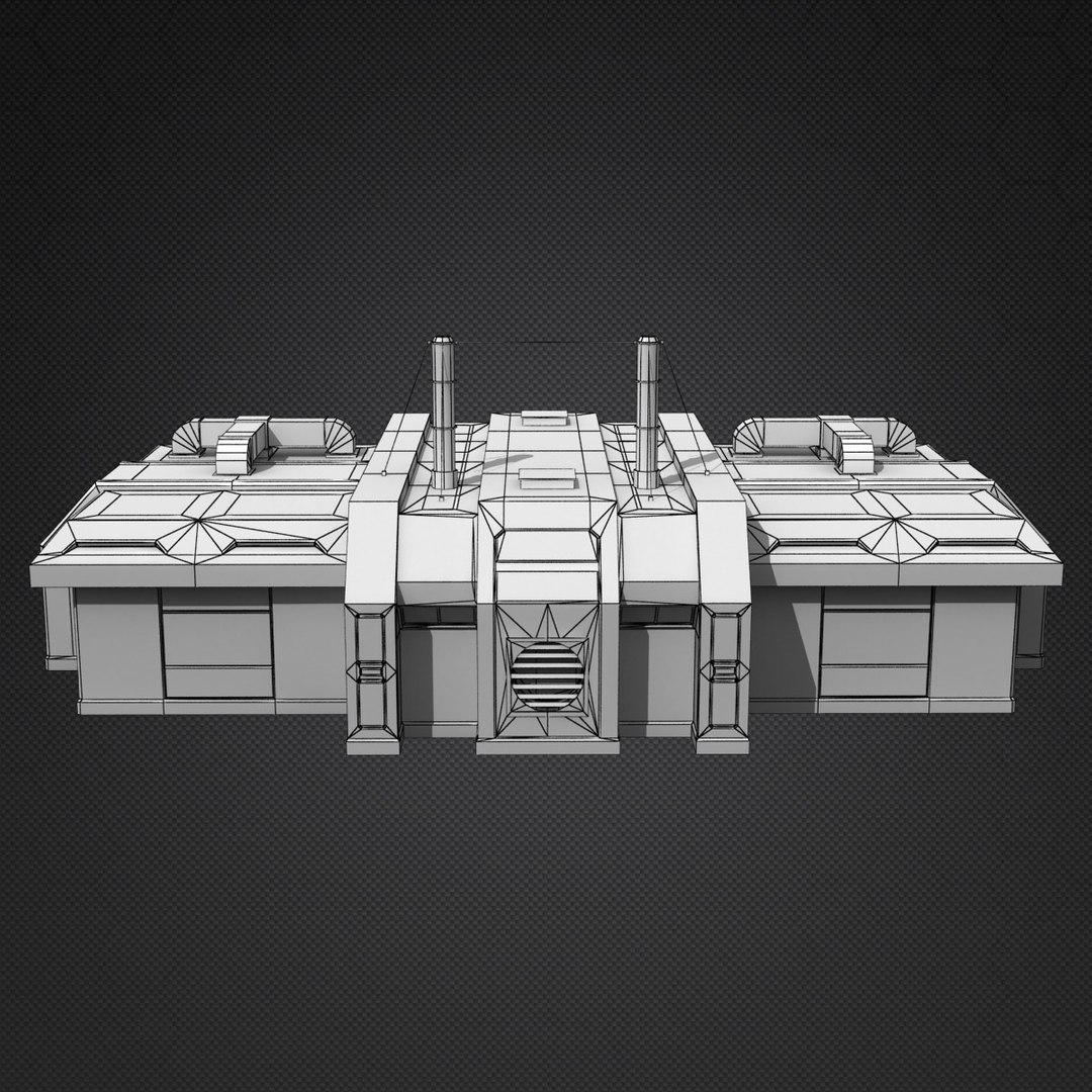 3d sci-fi building