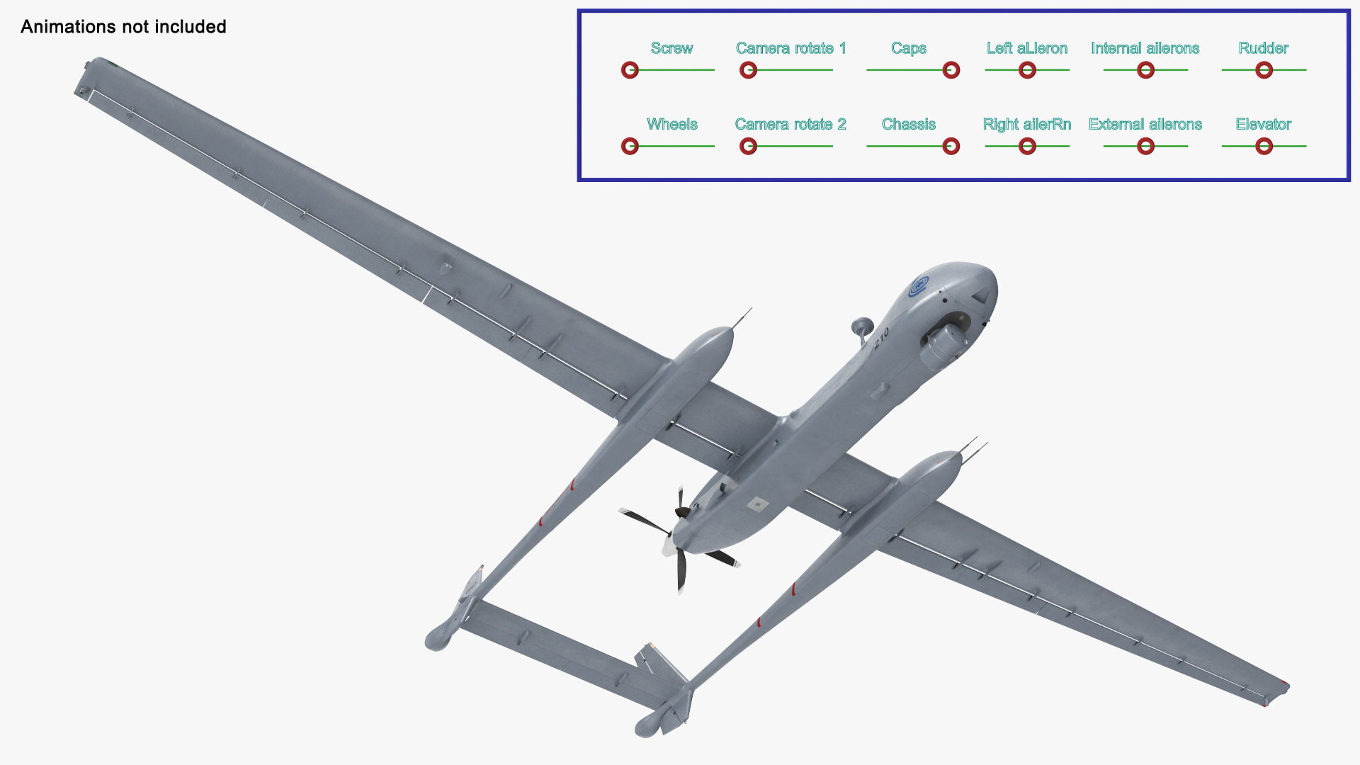 Unmanned Aerial Vehicle Drone IAI Eitan Rigged 3D Model - TurboSquid ...