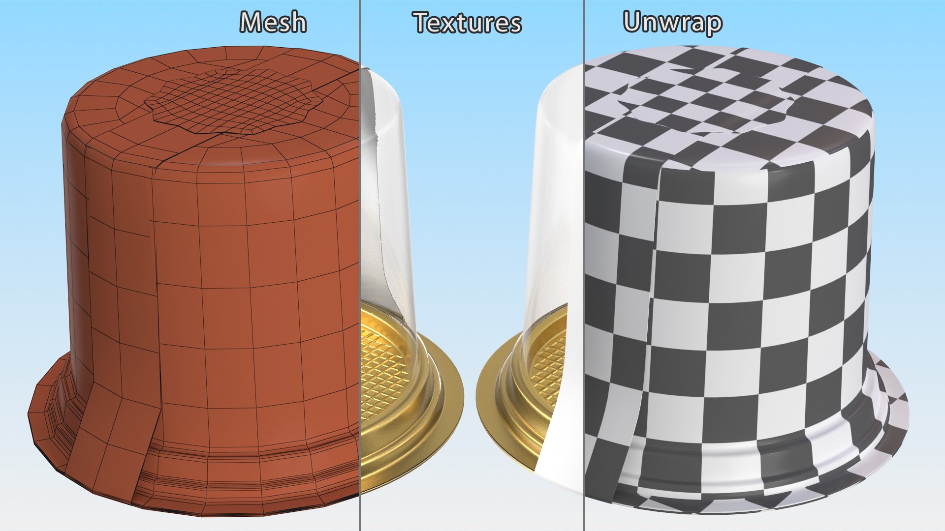 3D Plastic Packaging for Cake Piece Round Golden model - TurboSquid 1987655