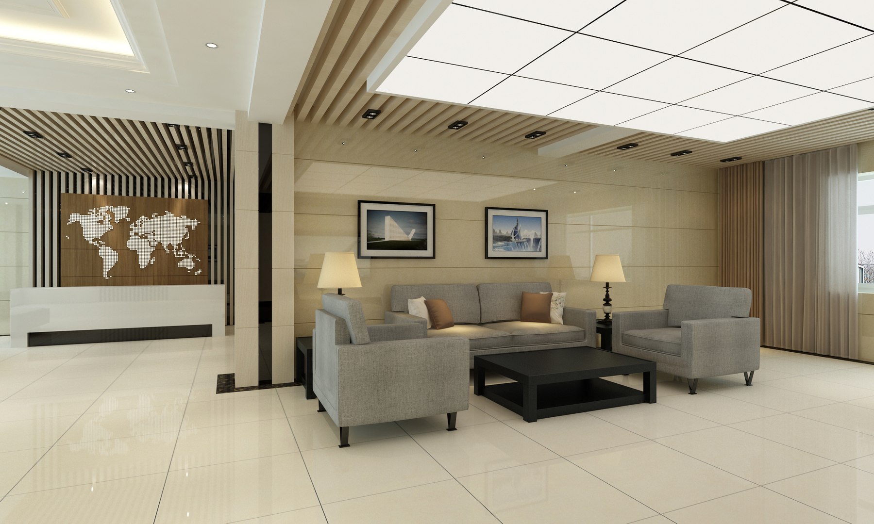 3D Lobby Reception 13 Model - TurboSquid 2247117