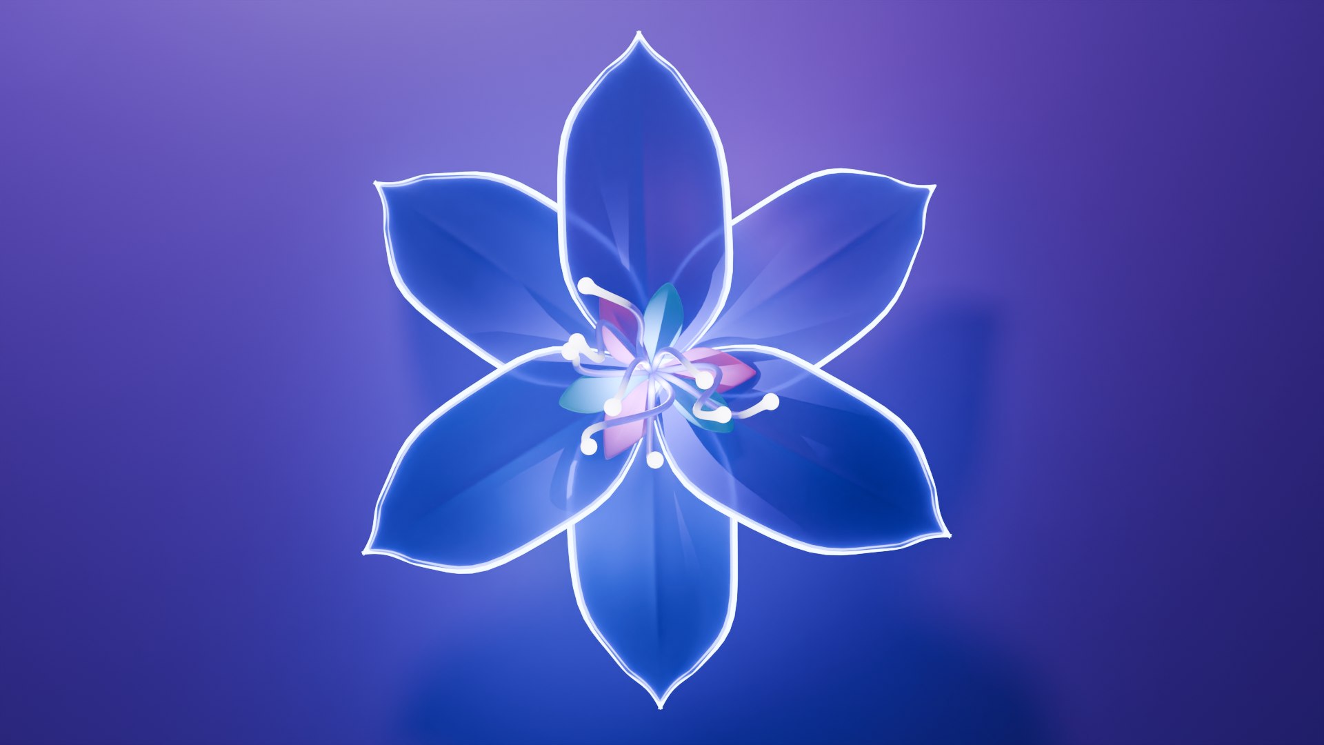 Glowing Fantasy Neon Flower 3D Model - TurboSquid 2351423