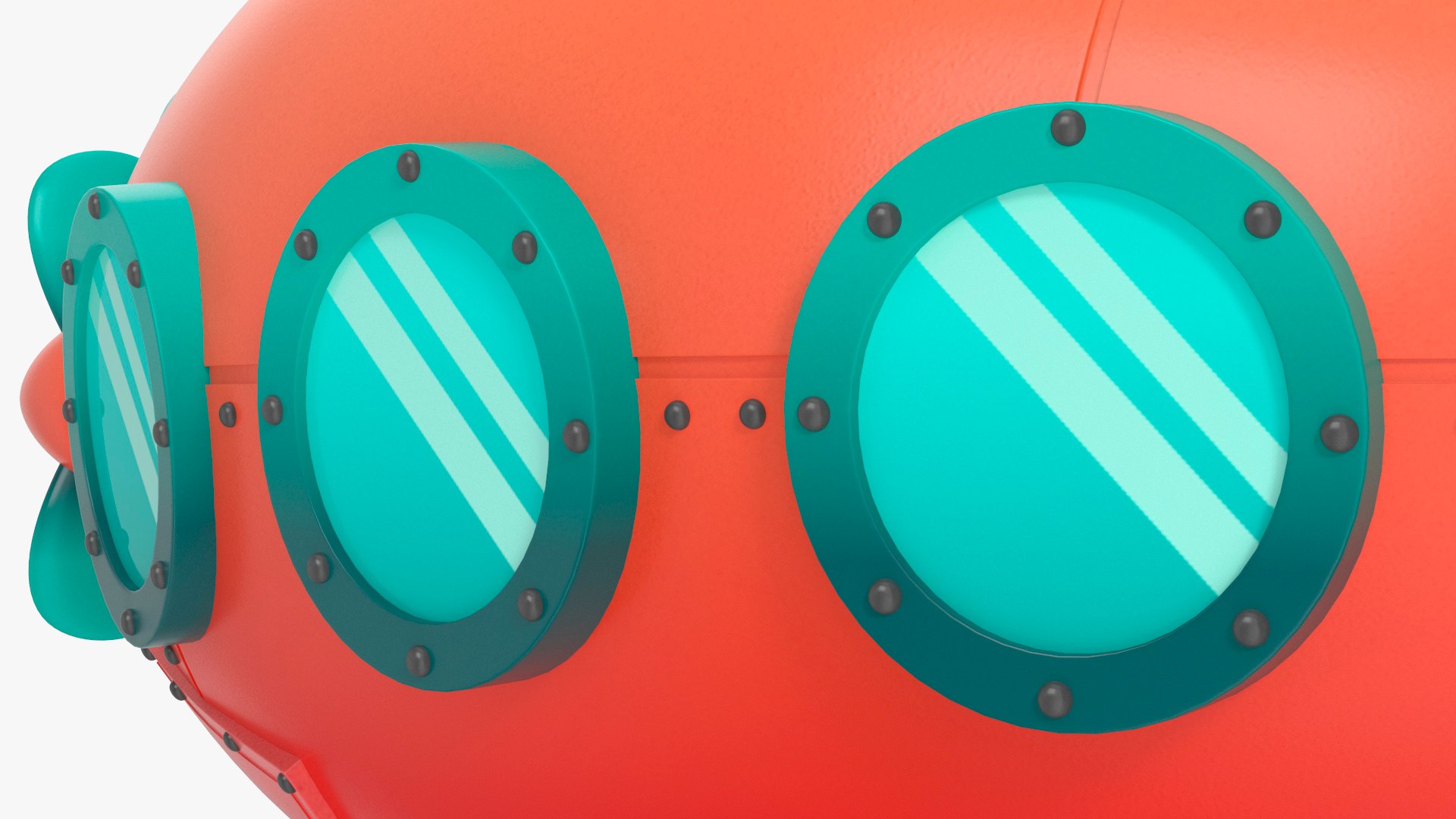 3D Cartoon Red Submarine Model - TurboSquid 2205572