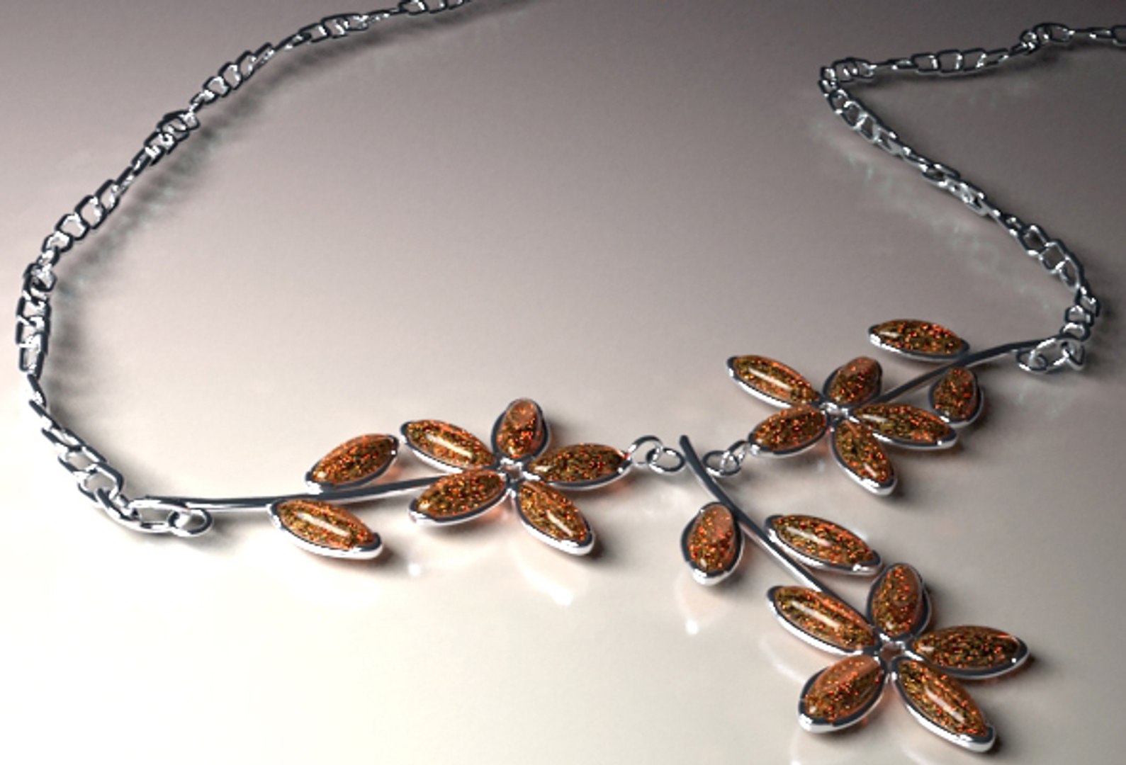 3d Amber Necklace Model