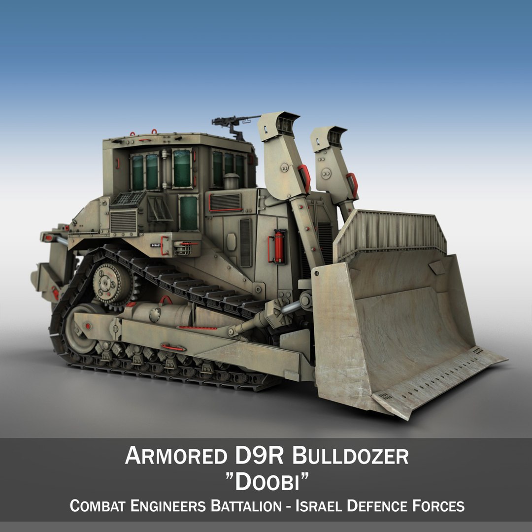 3d Armored D9r Bulldozer Idf Model