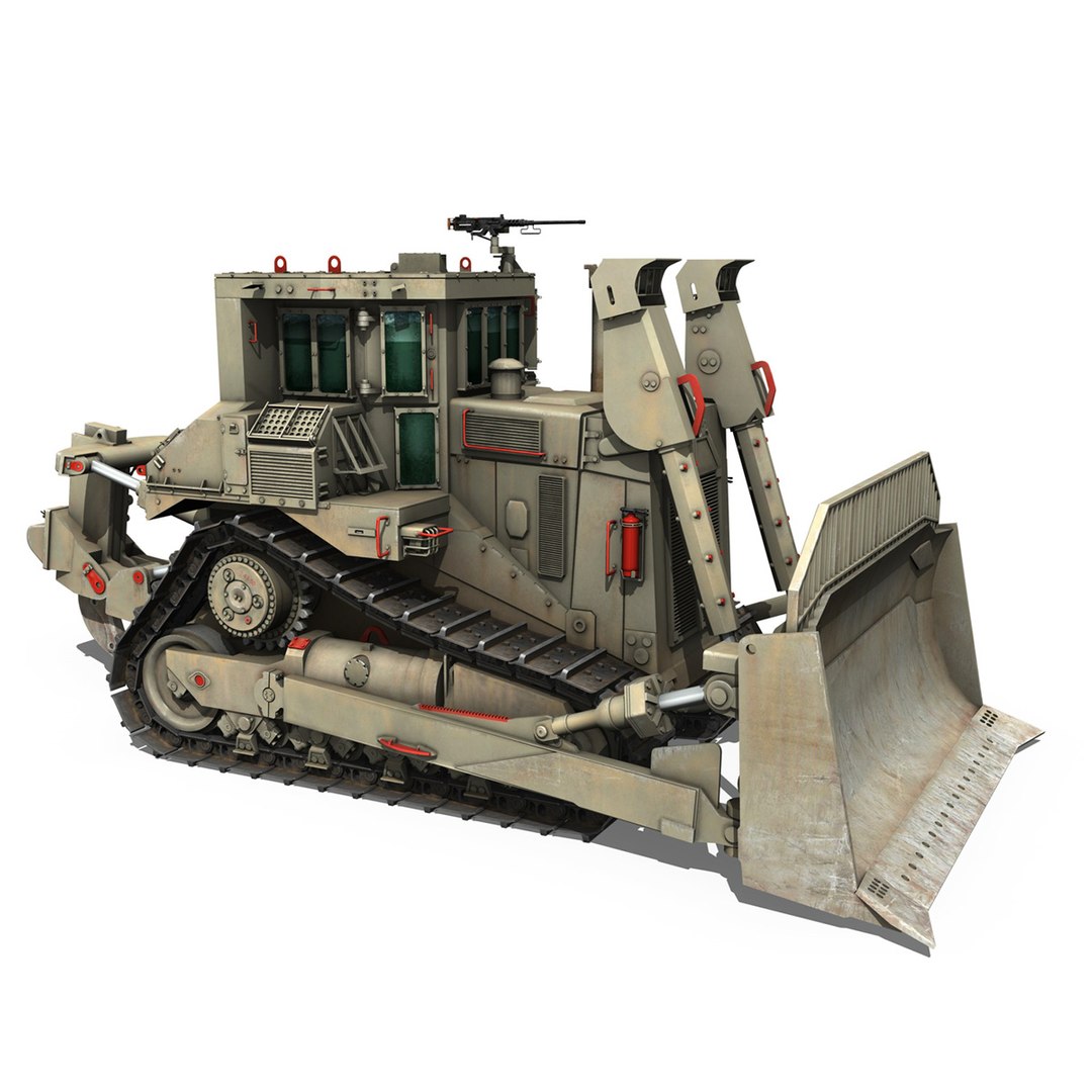 3d Armored D9r Bulldozer Idf Model