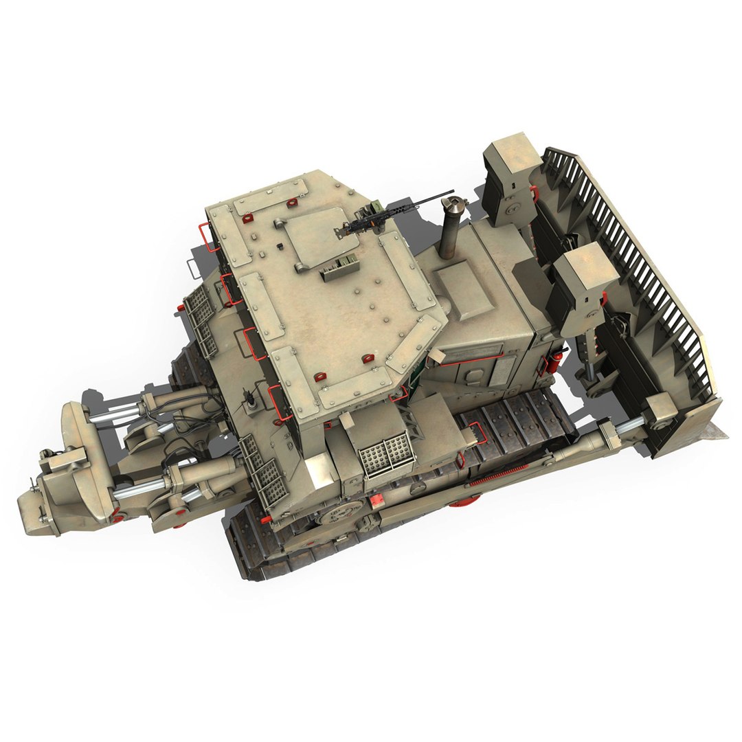3d Armored D9r Bulldozer Idf Model