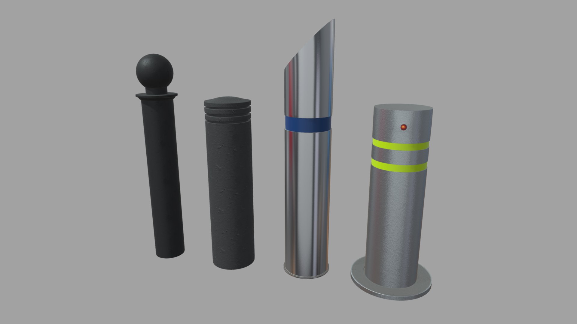 Bollards 07 08 09 010 3D Model - TurboSquid 1997171