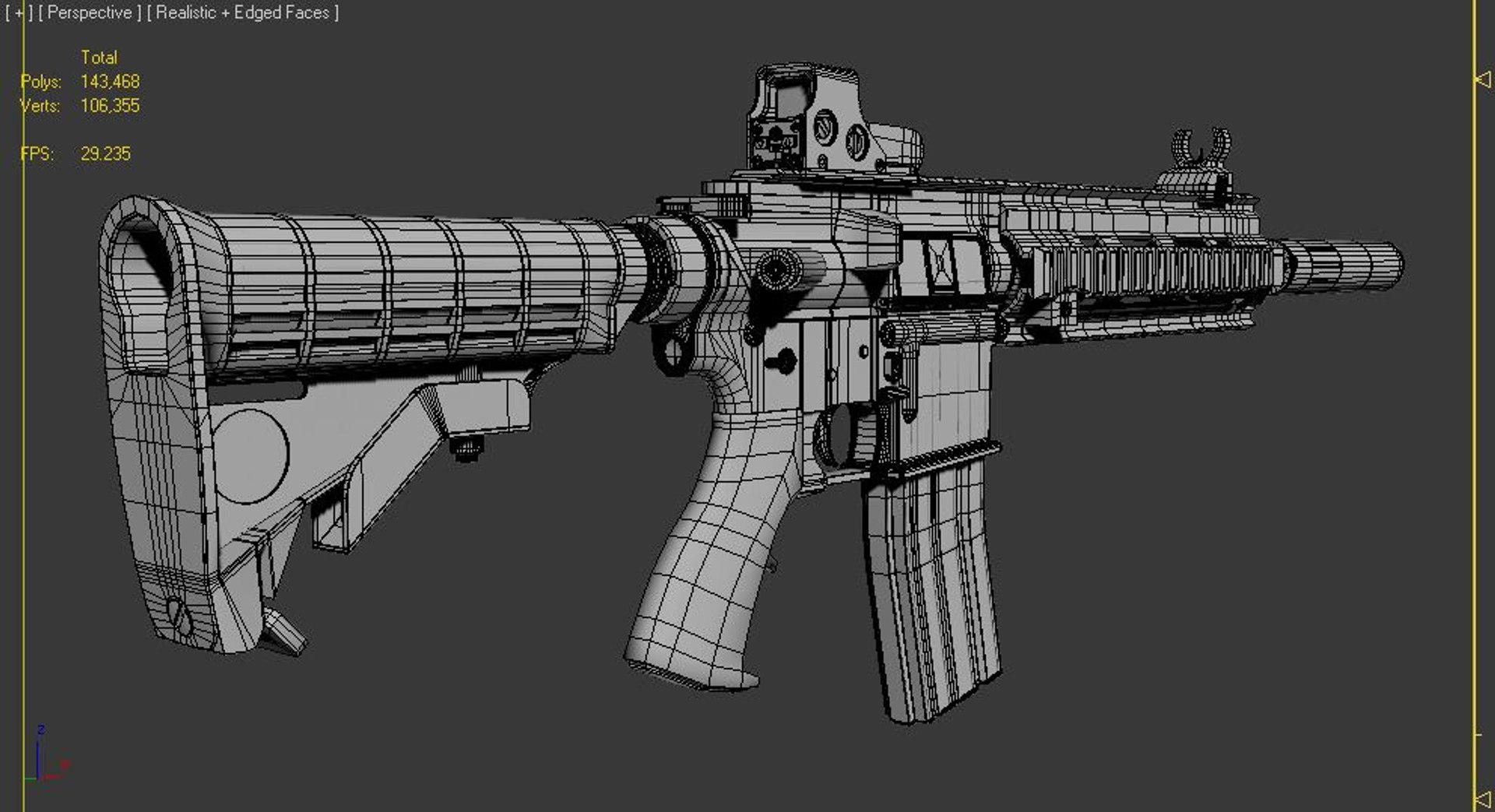 3d Hk416 Rifle