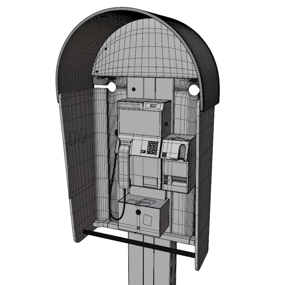 Old Telephone Box 3D Model - TurboSquid 1861743