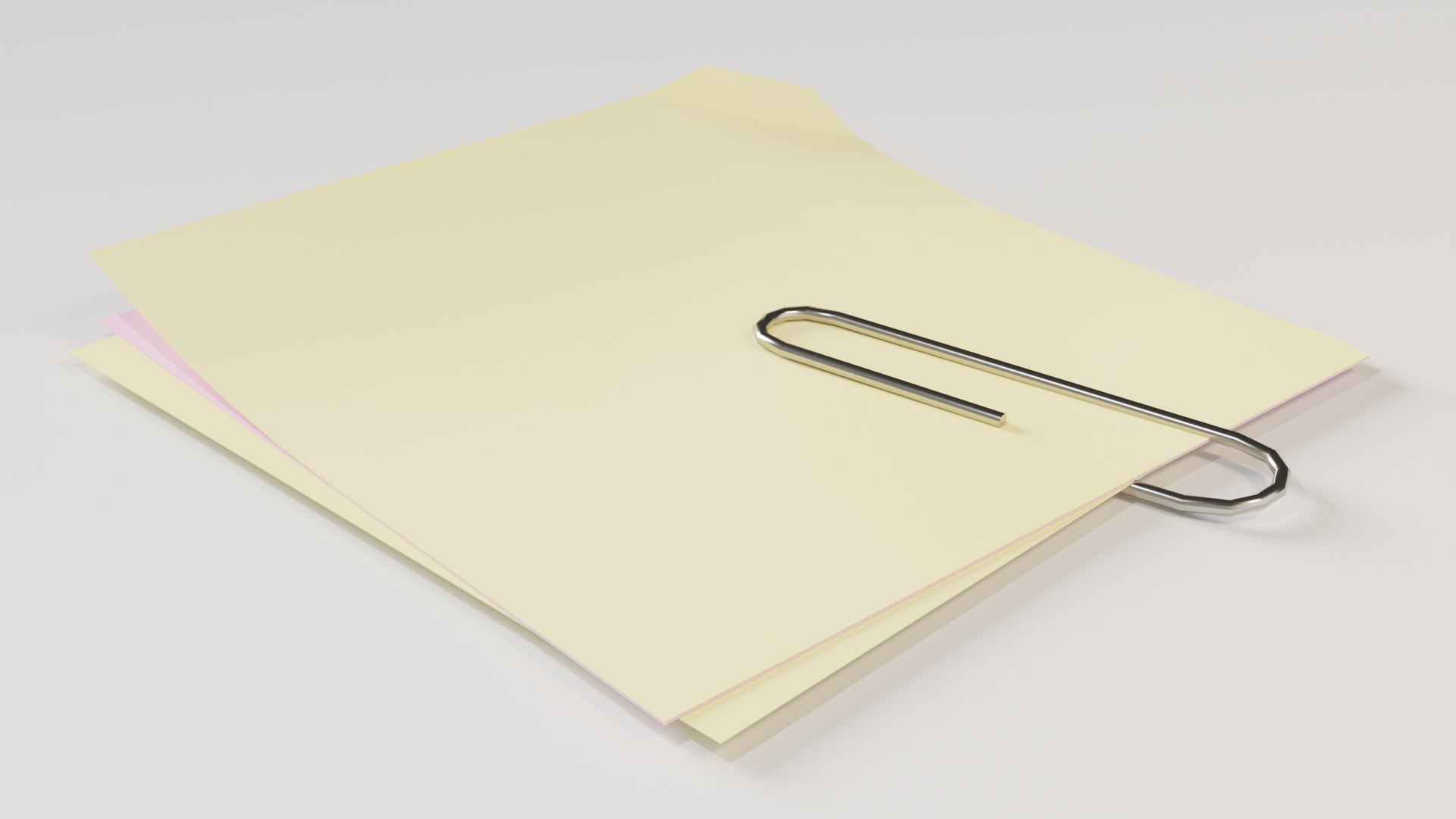 3D Clipped paper with Paperclip model - TurboSquid 2012173