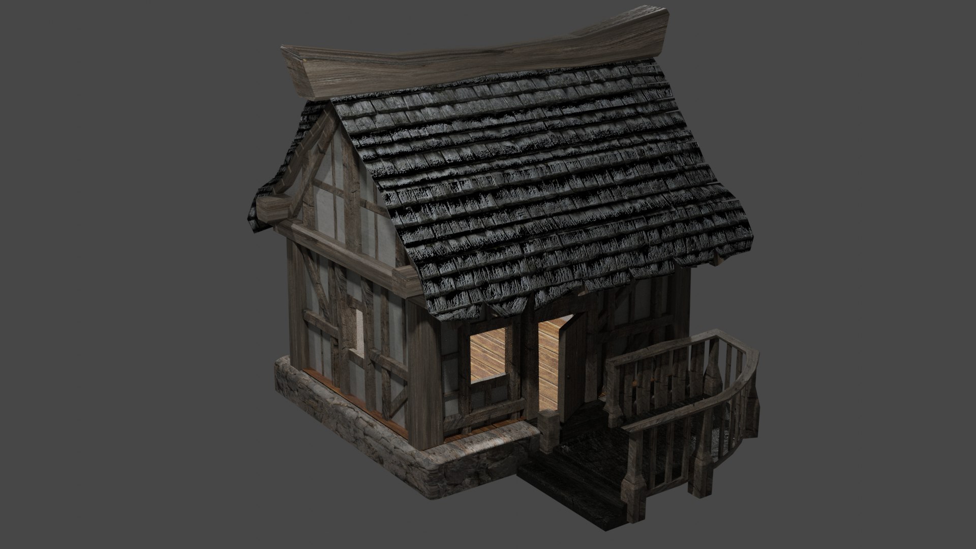 Semi-antique House 3D Model - TurboSquid 1725334