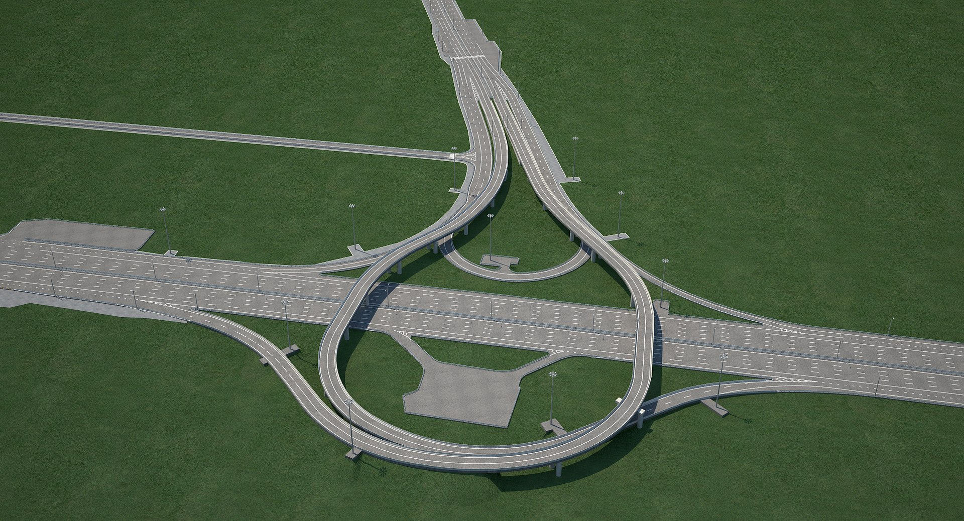 Highway road junction 3D | 1144002 | TurboSquid