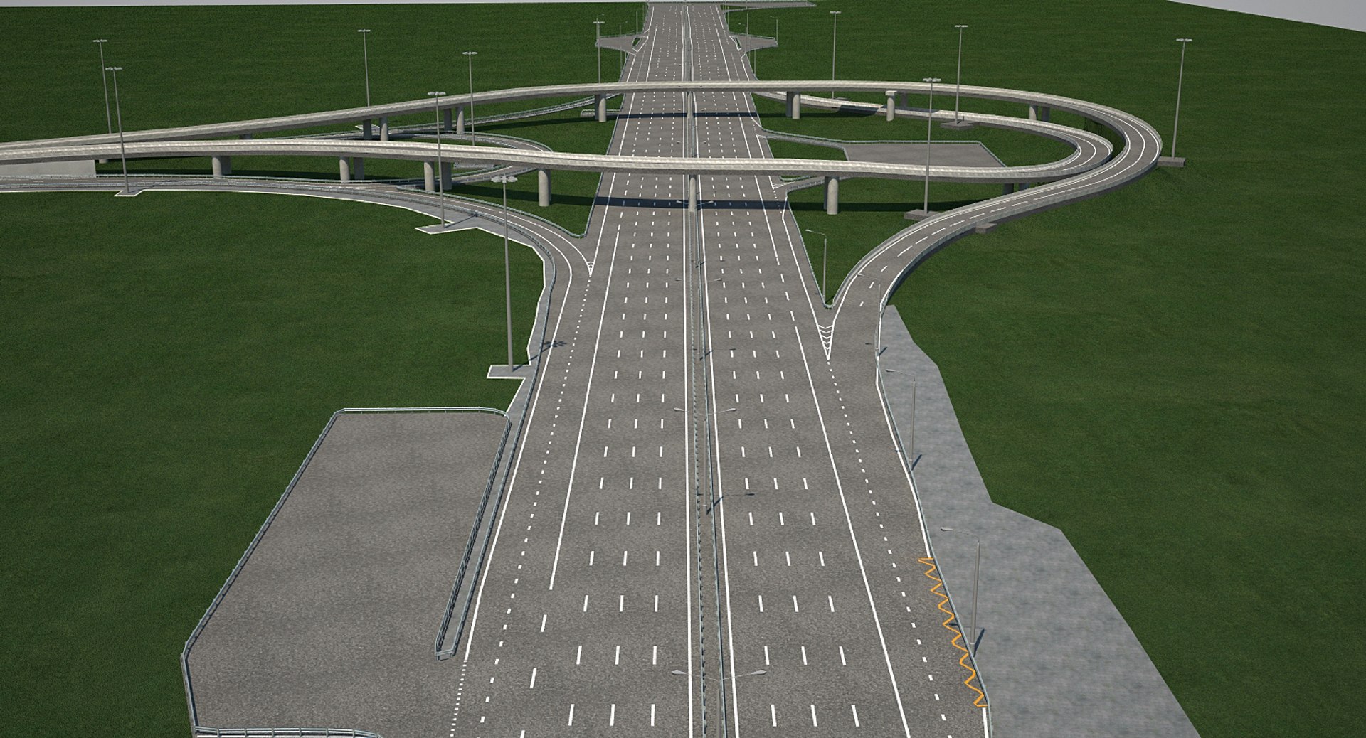 Highway road junction 3D | 1144002 | TurboSquid