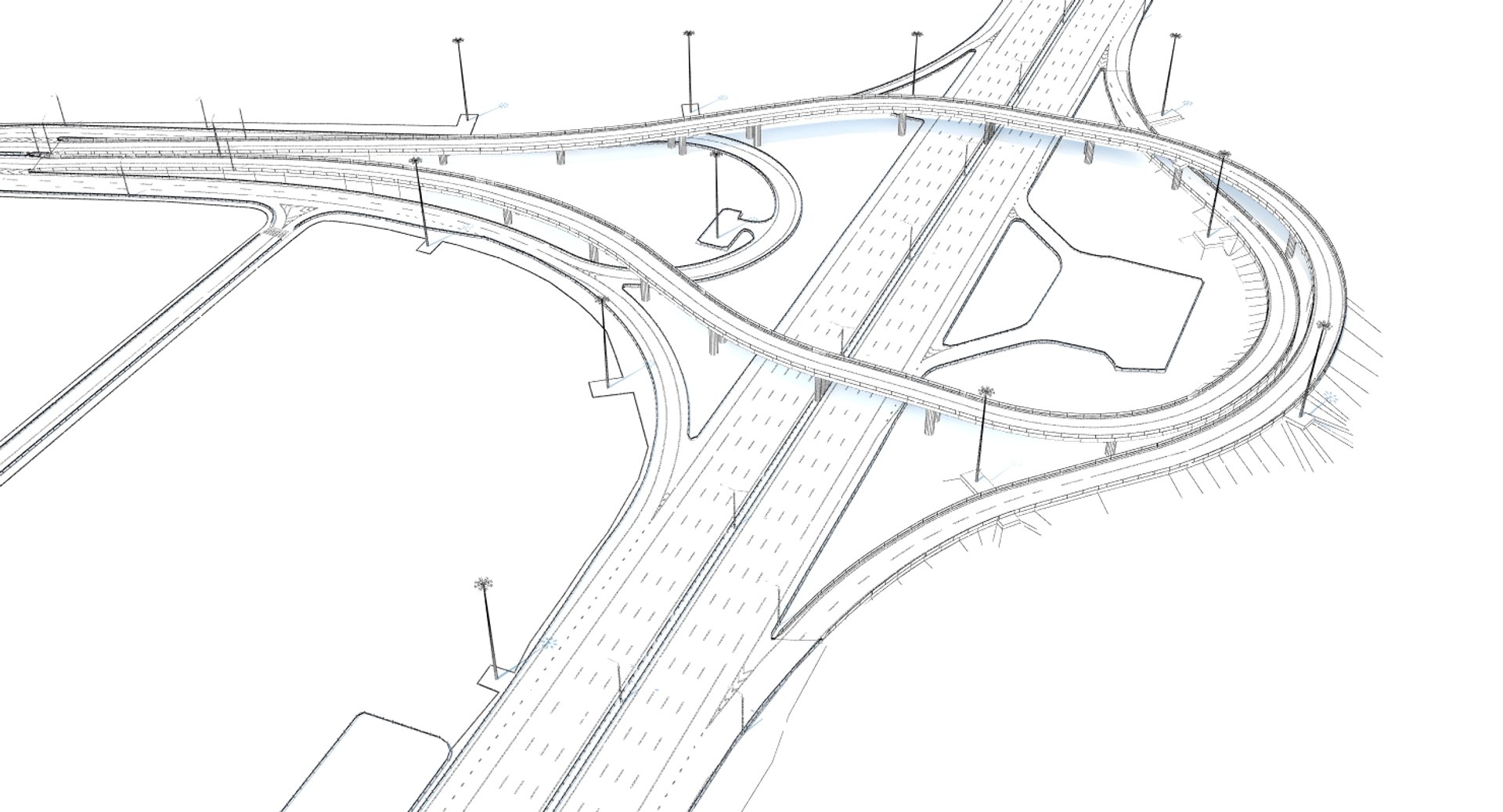 Highway road junction 3D | 1144002 | TurboSquid