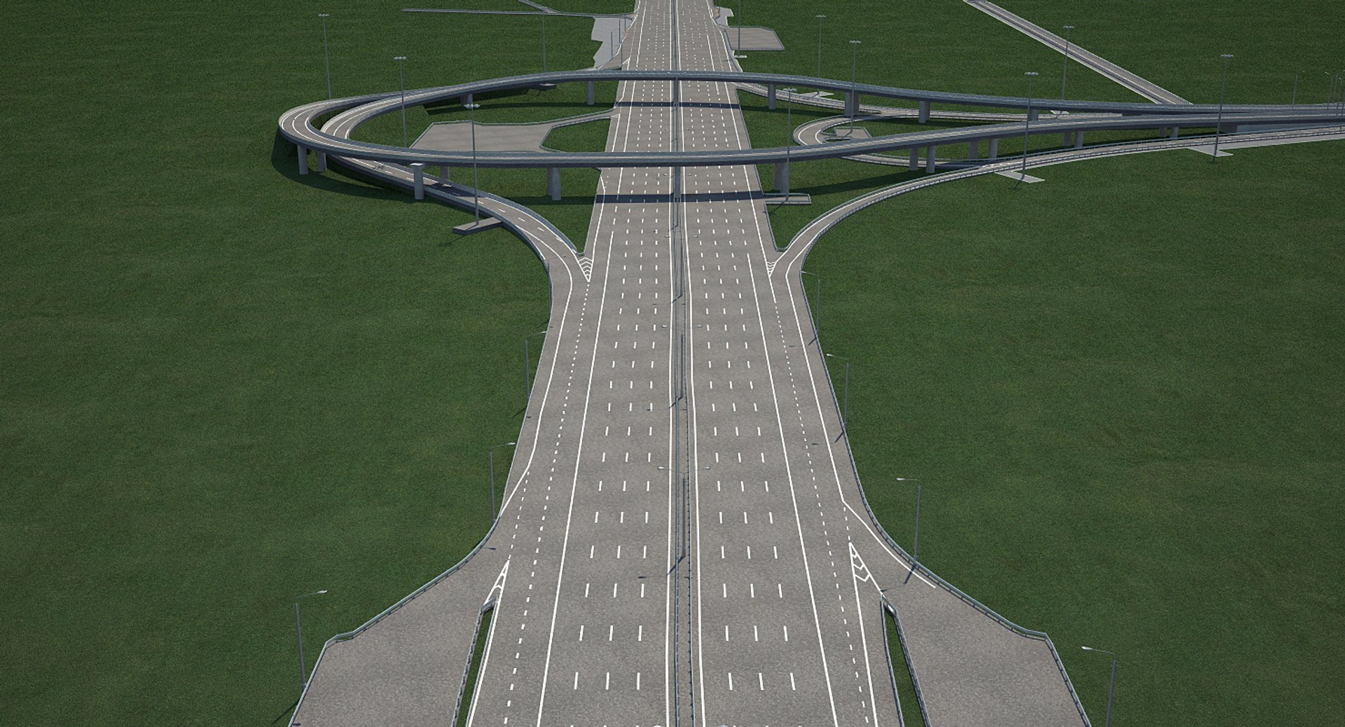 Highway road junction 3D | 1144002 | TurboSquid