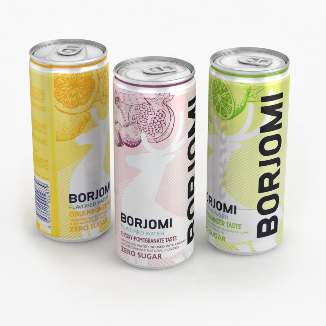 Beverage Can Borjomi Flavoured Water 330ml 2023 Collection 3D model ...