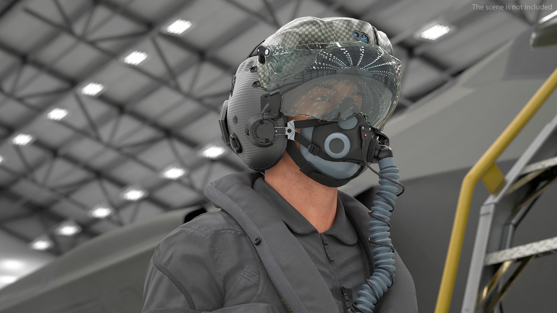 3D F-35 Pilot Helmet And Oxygen Mask - TurboSquid 2378834