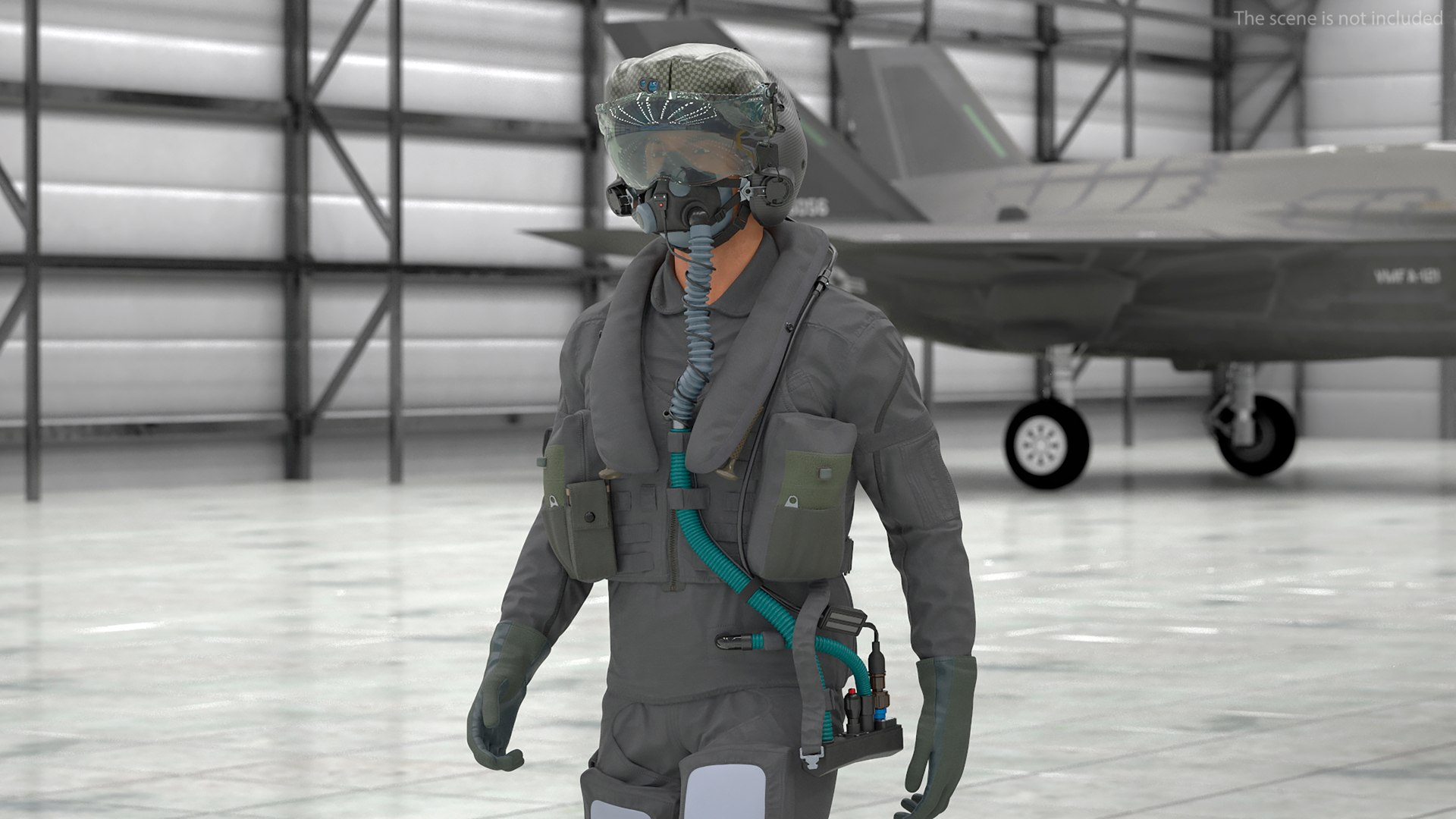 3D F-35 Pilot Helmet And Oxygen Mask - TurboSquid 2378834